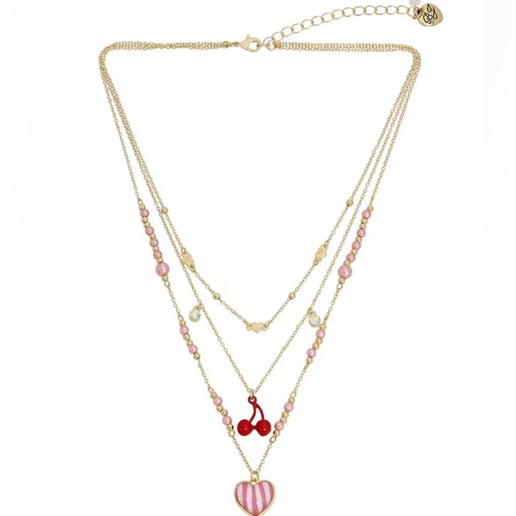 Betsey Johnson | Jewelry | Betsey Johnson Cherry Illusion Heart Charm ...